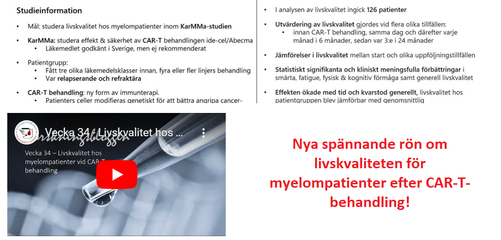 Intressant studie om livskvalitet hos myelompatienter vid CAR-T ...